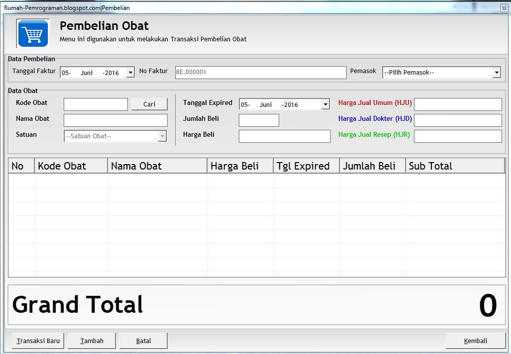 Aplikasi Pembelian Barang Dengan Visual Basic 6.0 - RAJACODING.ID