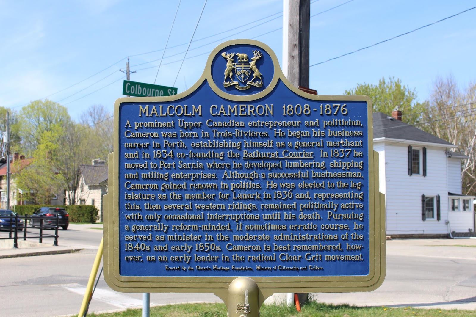 Memorials in Ottawa: Malcolm Cameron Plaque