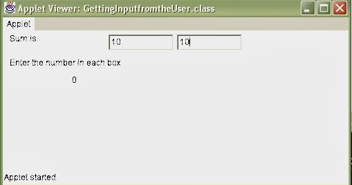Getting Input from the User in Java Applet