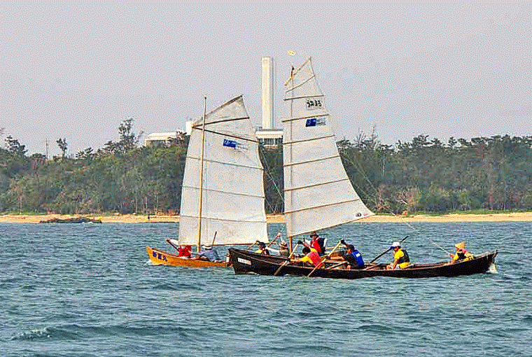 Ryukyu Life: Views of the Sailing Sabani Boats in Kin Bay