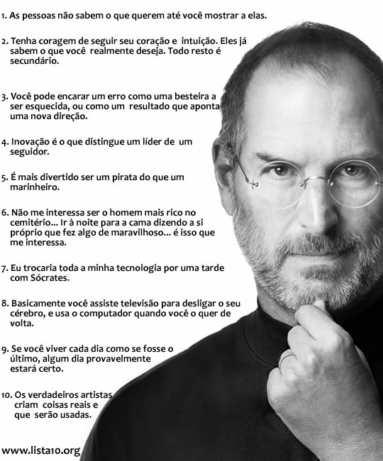 10 FRASES CLÁSSICAS DE STEVE JOBS | MASTER