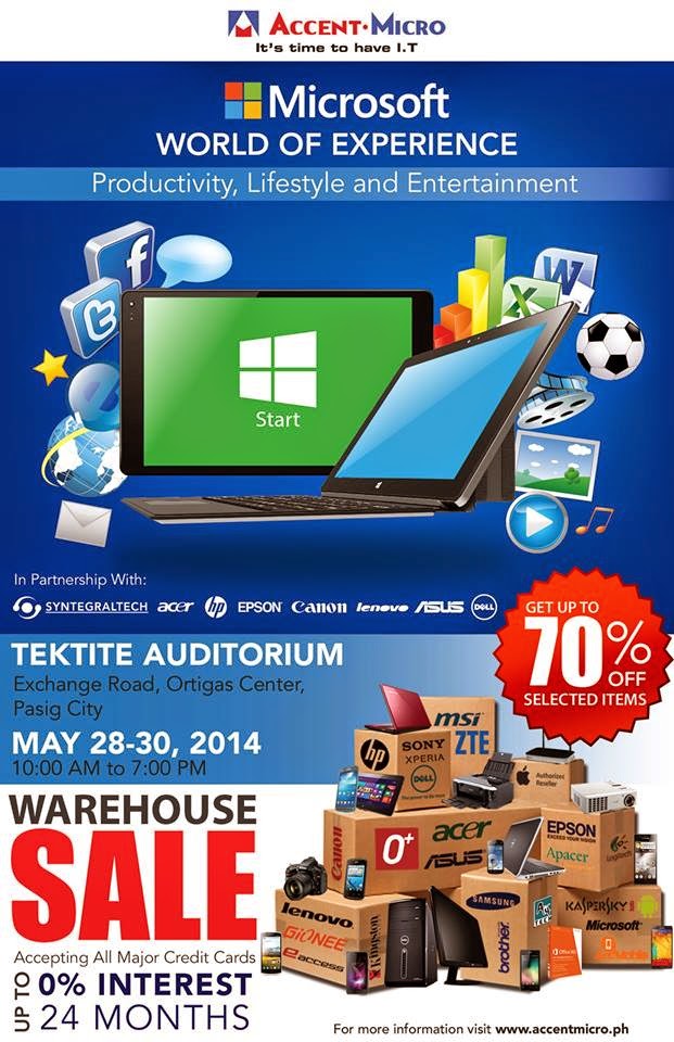 Manila Shopper: Accent Micro x Microsoft Warehouse SALE at Tektite: May ...