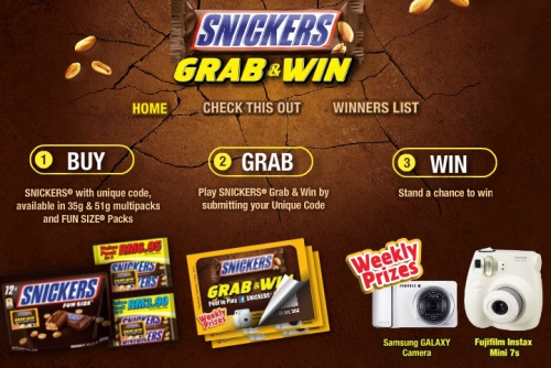 Snickers Grab & Win Contest - Malaysia Online and Offline Contest Portal