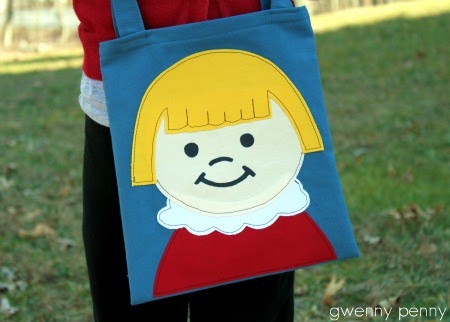 Gwenny Penny: Little People Applique Tote Bag