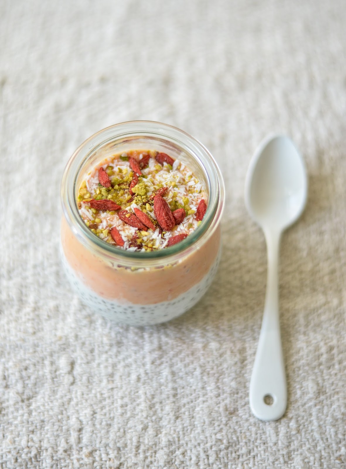 Chia Pudding, Pineapple & Goji coulis - Simply Raw