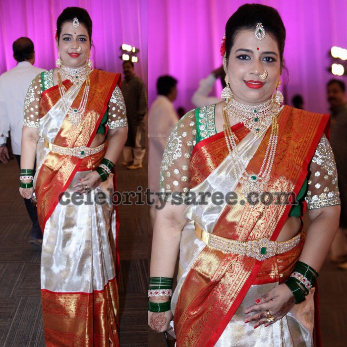 Silver Color Silk Saree - Saree Blouse Patterns