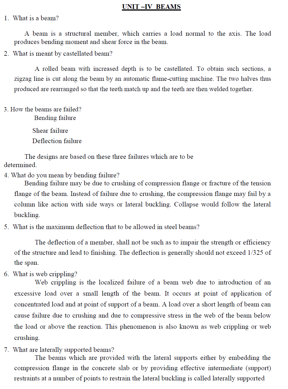 CE2352 - Design of Steel Structures - 02 marks questions with answers ...