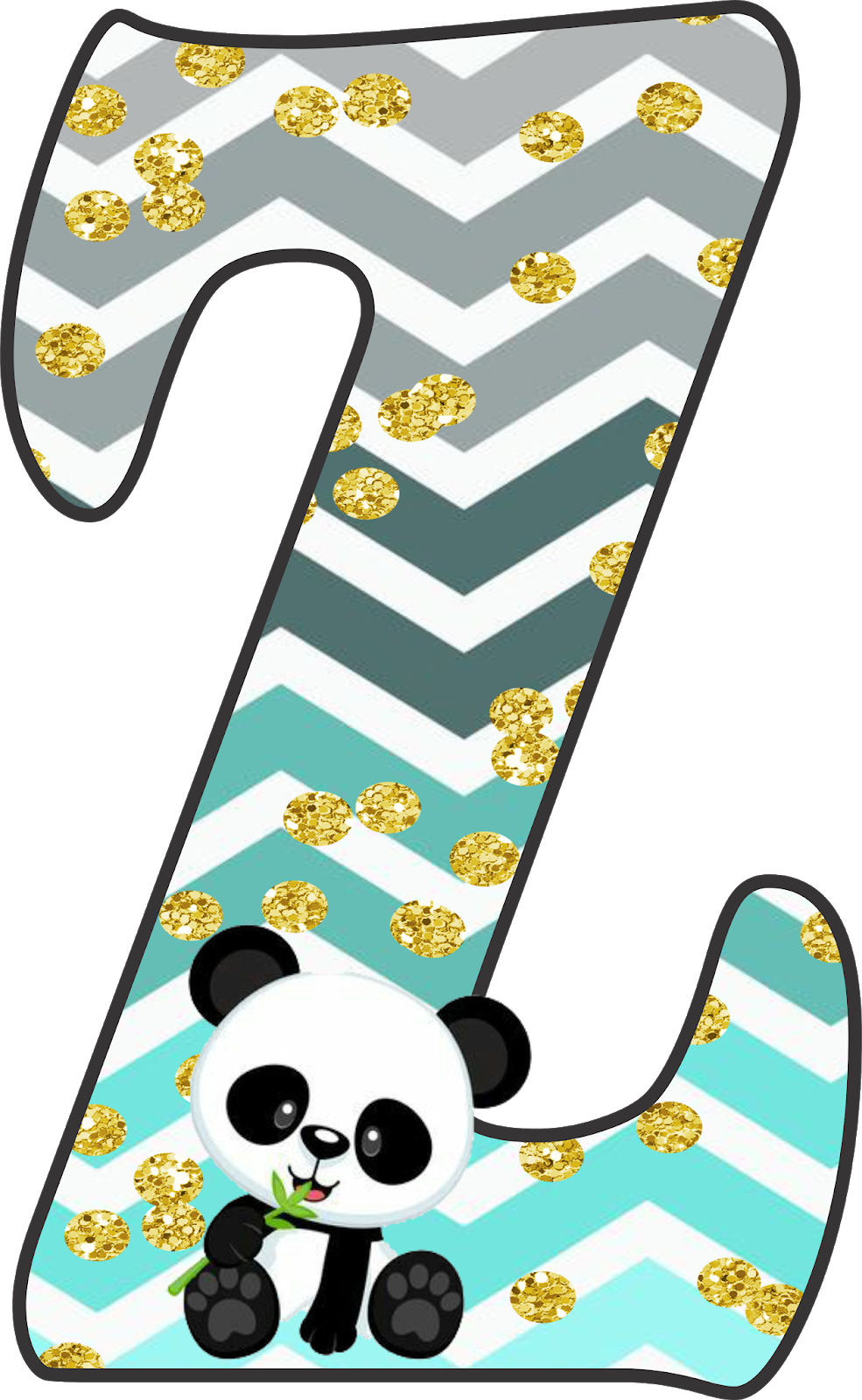 Alfabeto de Panda tierno para Descarga Gratis