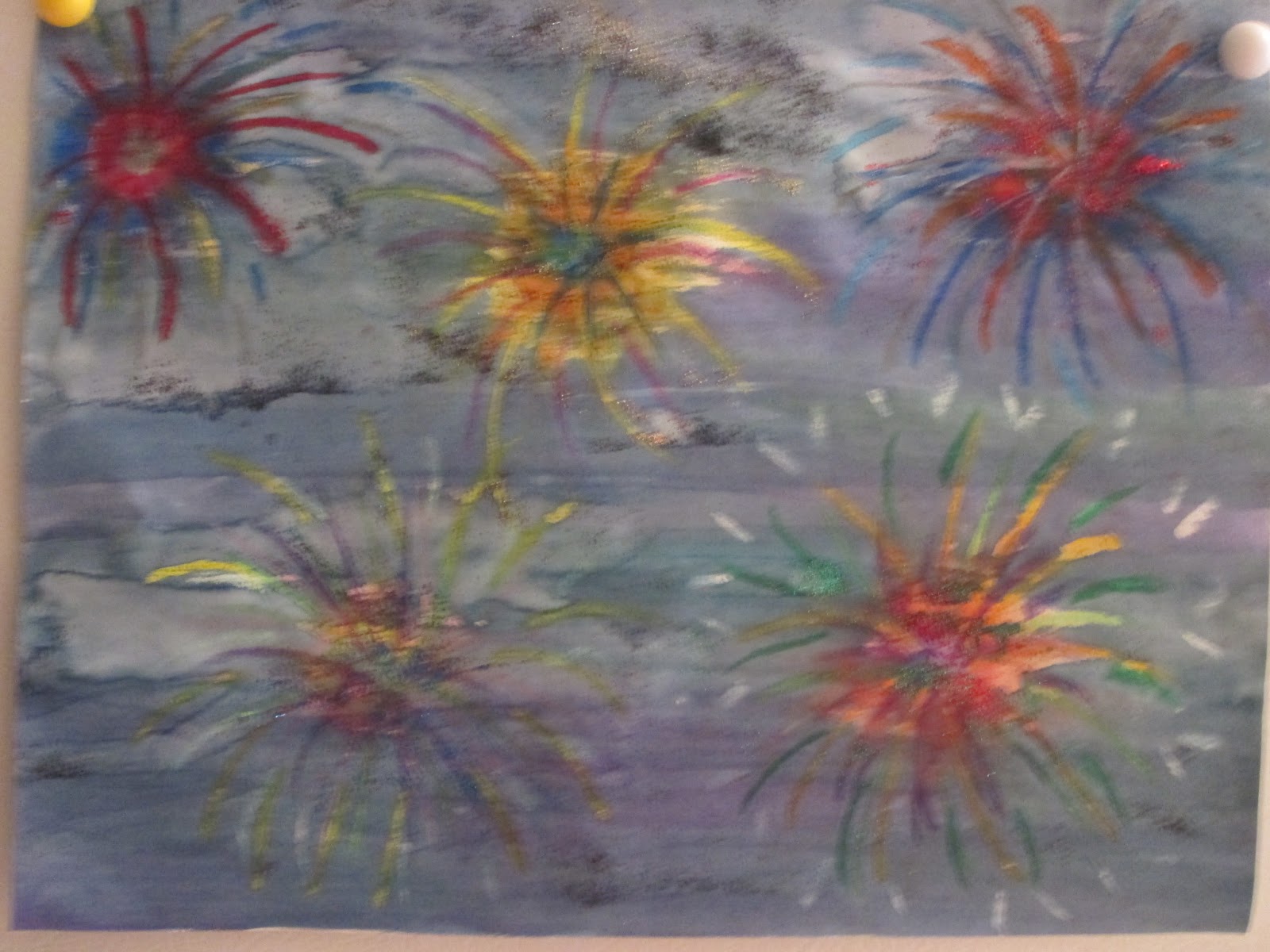 walk in the sunshine: Oil Pastels Firework Project for Kids