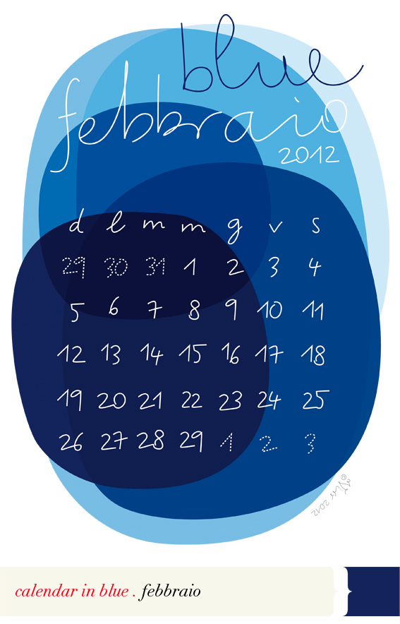 virr: a blue blue february… calendar!