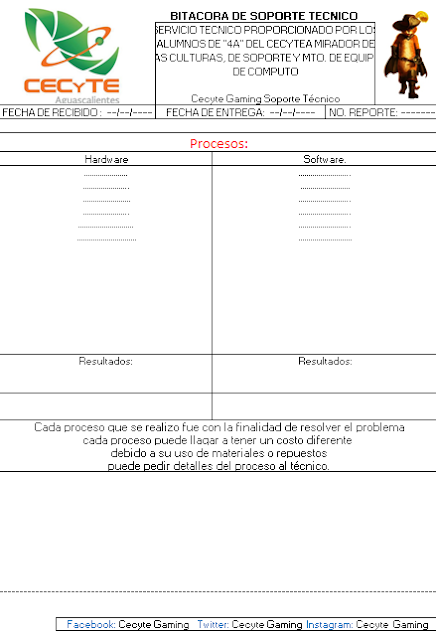 Soporte Técnico Presencial: Elaboración de bitácoras.