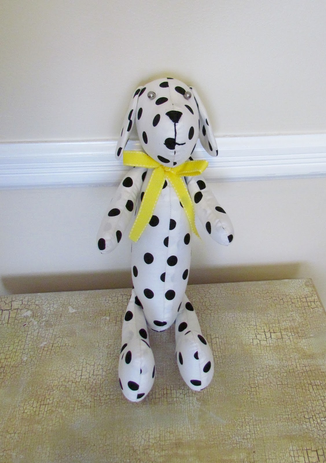 Cute Handmade White Stuffed Dog w/ Movable Arms and Legs Fabric Stuffed ...