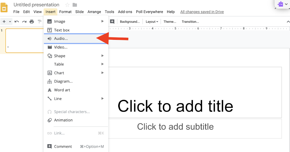 Switch On LEARNING!: You can now add AUDIO to Google Slides