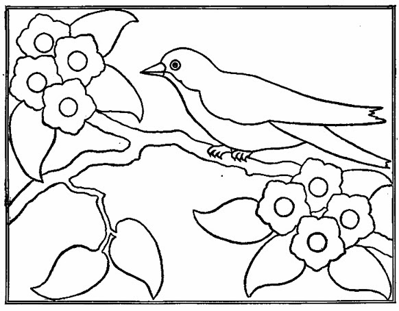 Piešiniai ir darbeliai: Spalvinimo paveikslėlis varnėnas ant šakos