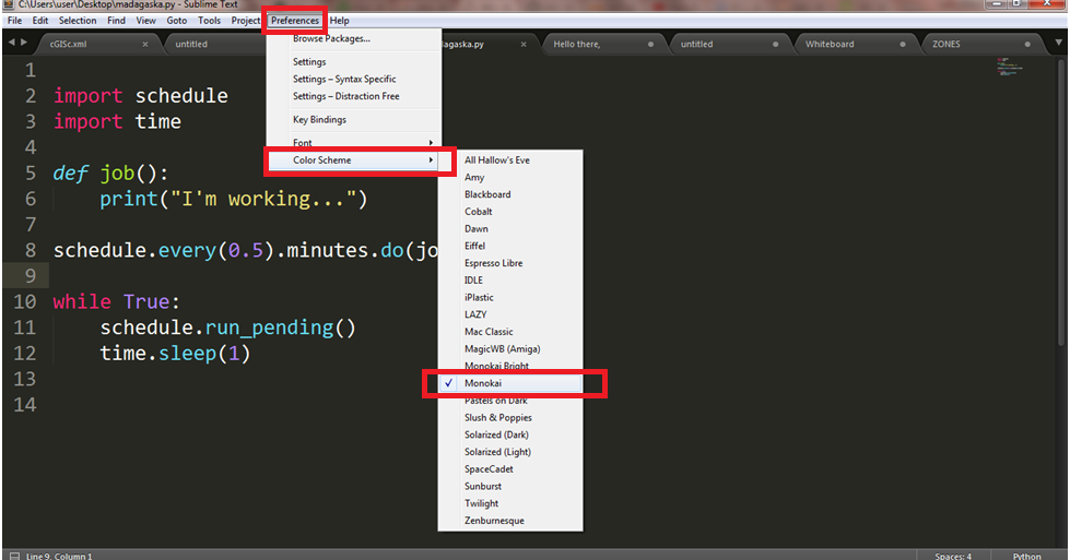 Geospatial Solutions Expert: Switching to Monokai Color Scheme on ...
