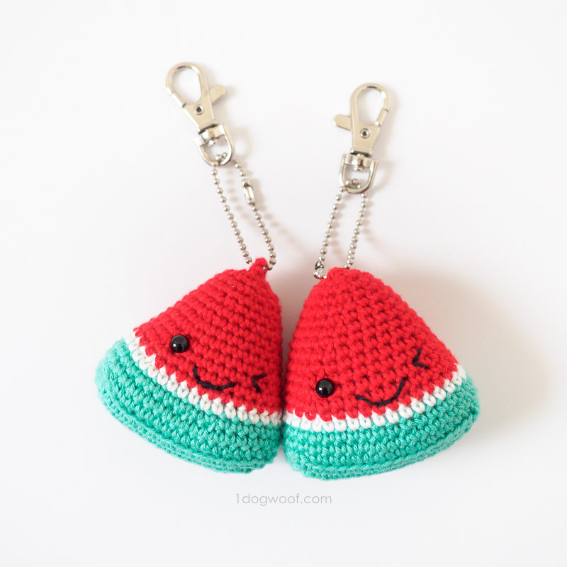 Watermelon Keychain Crochetpattern - Watermeloen Sleutelhanger ...