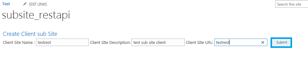 Create SharePoint sub site using Rest API | SharePoint