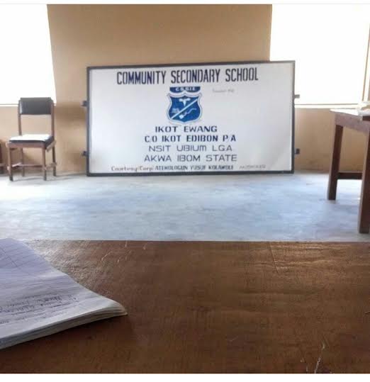 Pictured are some students of Community Secondary School, Ikot Ewang ...