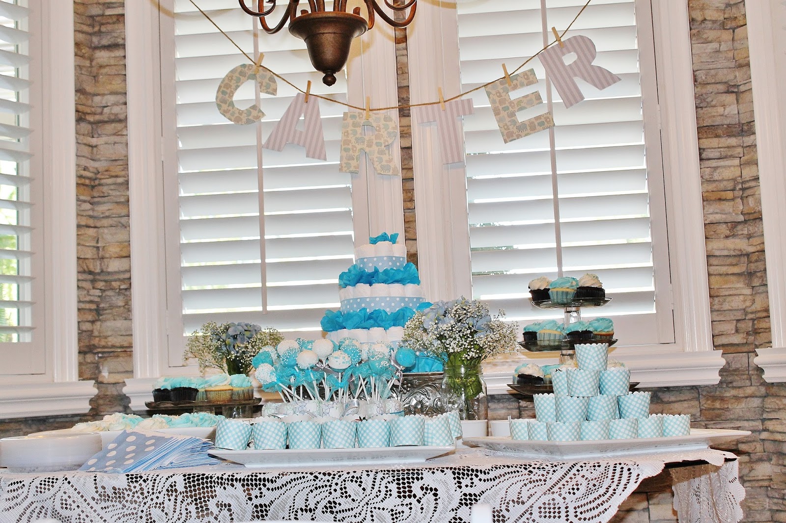 The Other Kiki: Shades of Blue Baby Shower Decor