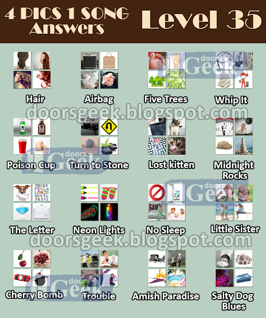 4 Pics 1 Song - Level 35 Answers ~ Doors Geek