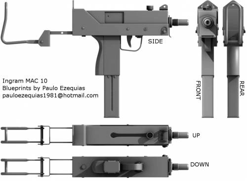 Submachine Gun/Pistol Mitraliur Military Armament Corporation (Mac)-10 ...
