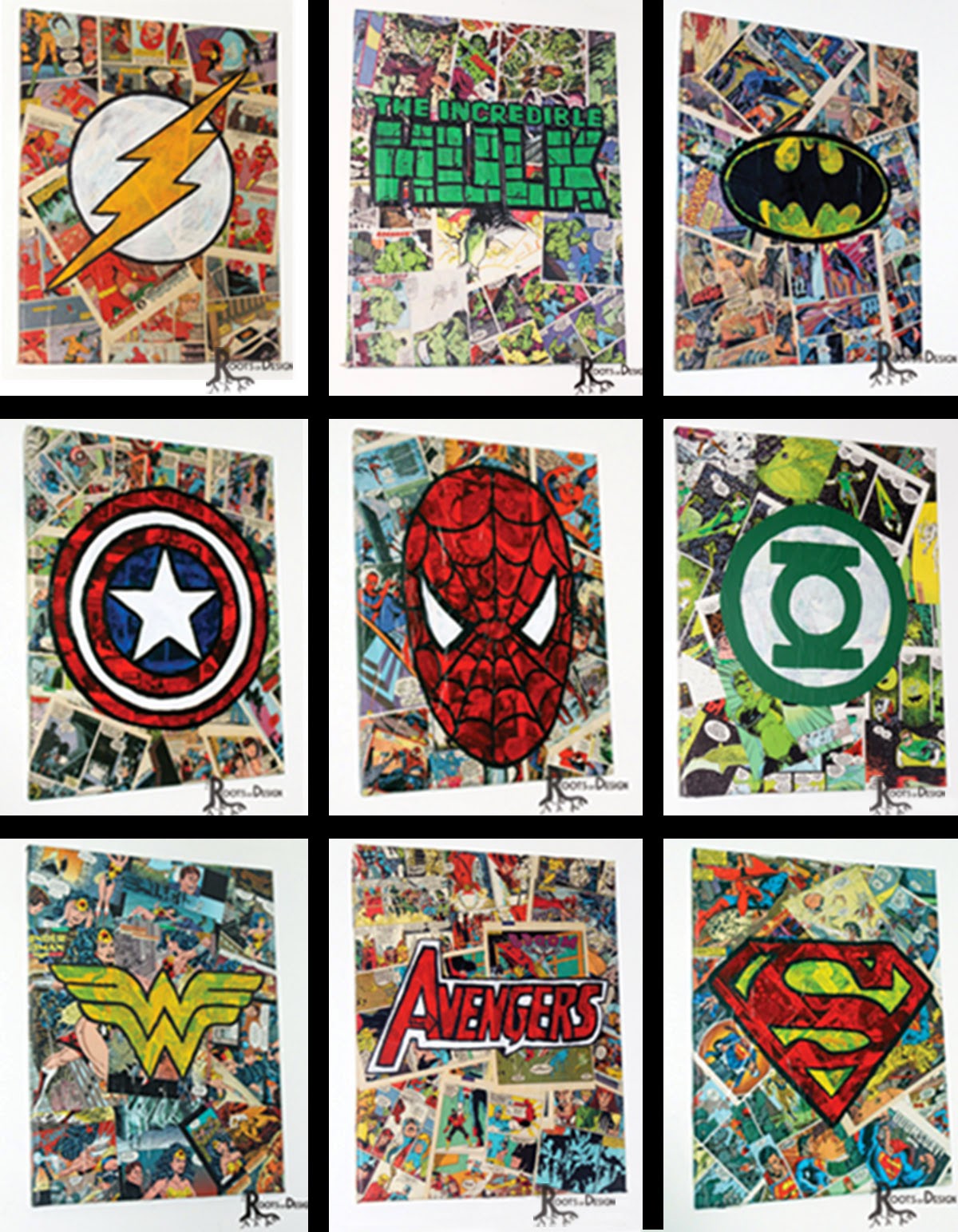 The Roots of Design: Comic Book Mix Media Art