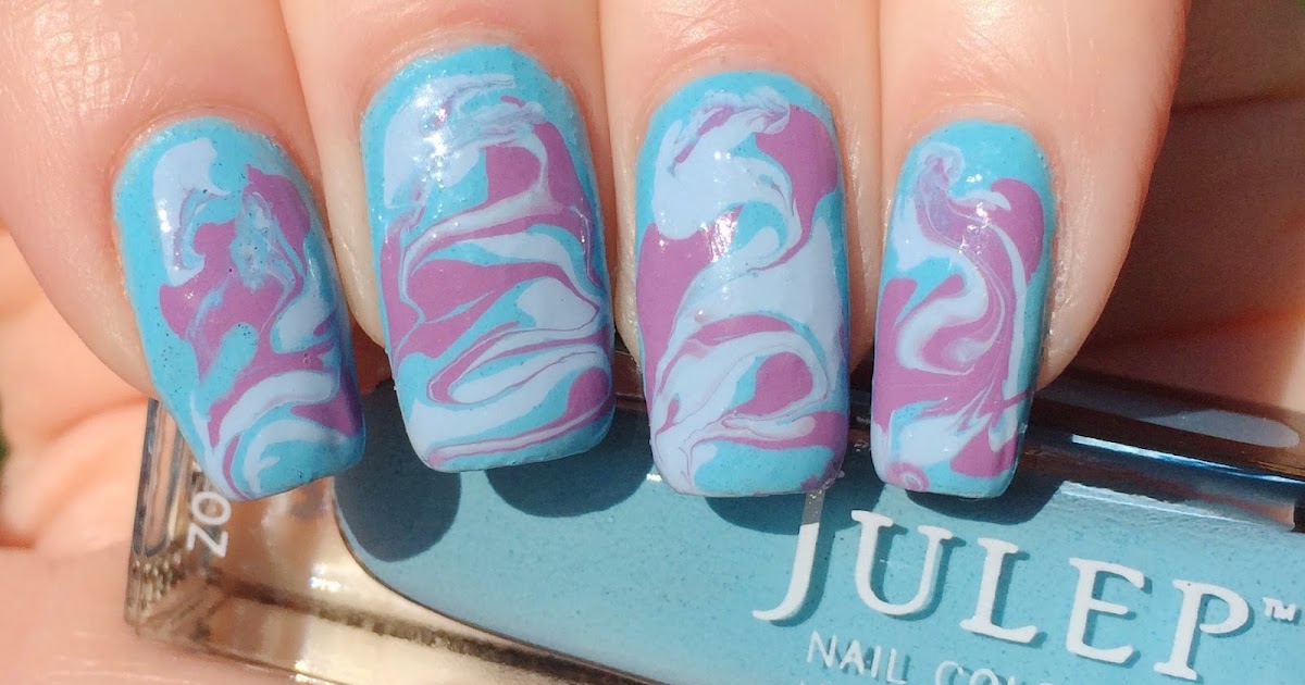 Spring Dry Marble Nail Art - Blue Skies for Me Please