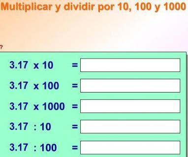 Virgen de Linarejos: MULTIPLICACIÓN Y DIVISIÓN POR 10, 100 Y 1000