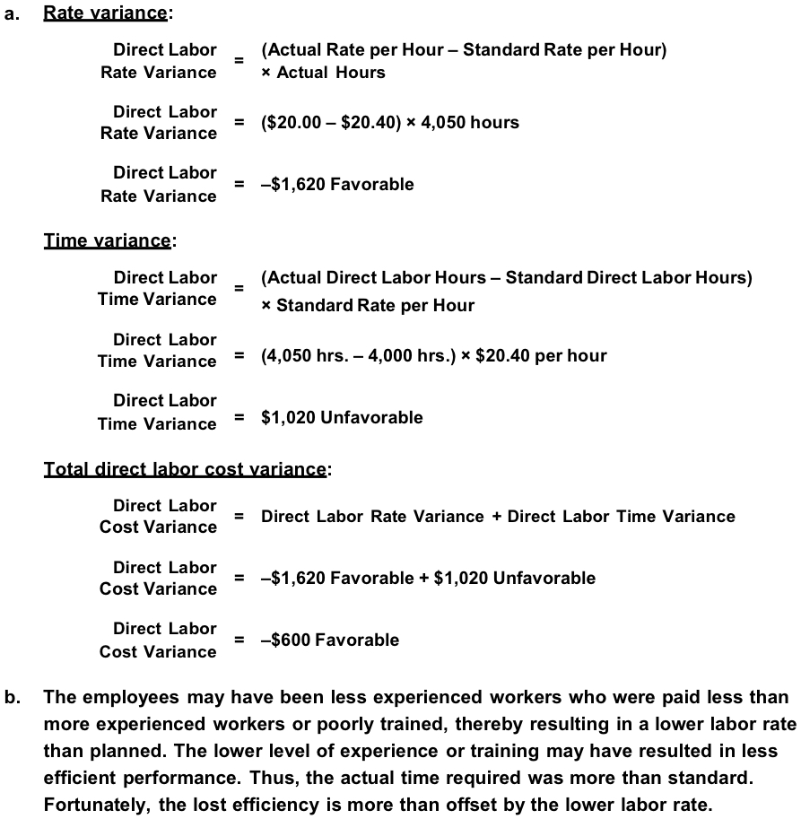Accounting Q and A: EX 23-8 direct labor variances
