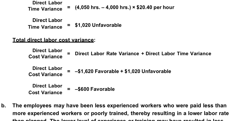 Accounting Q and A: EX 23-8 direct labor variances