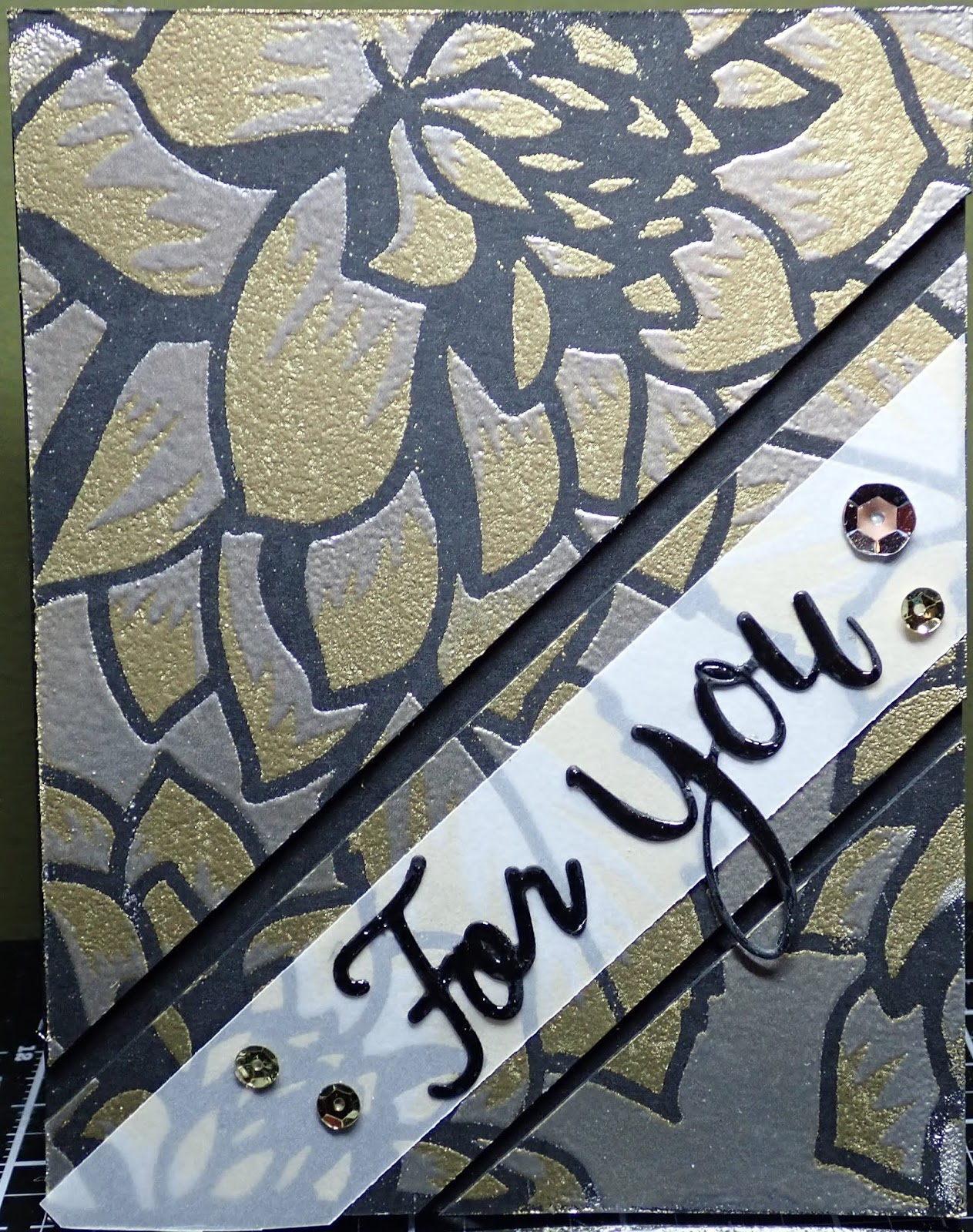 How to do double heat embossing using layered stencil