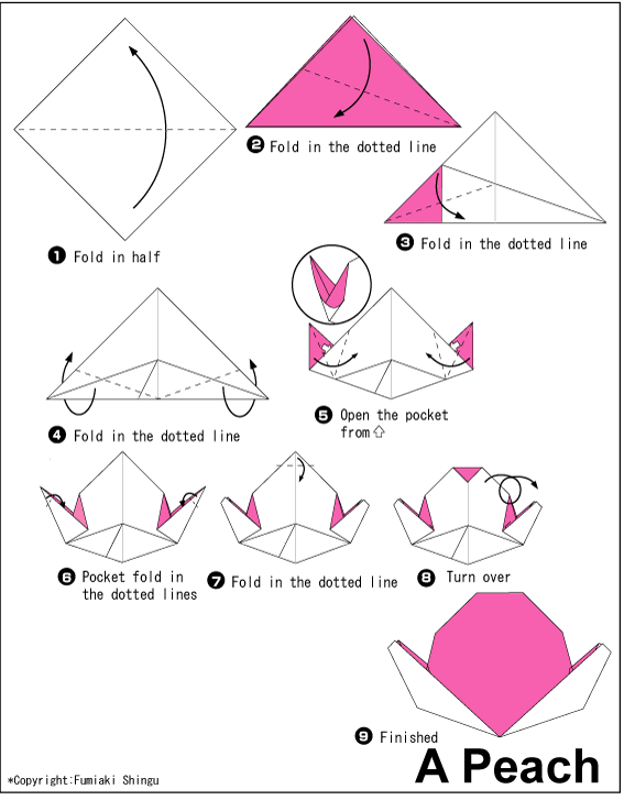 Peach - Easy Origami instructions For Kids
