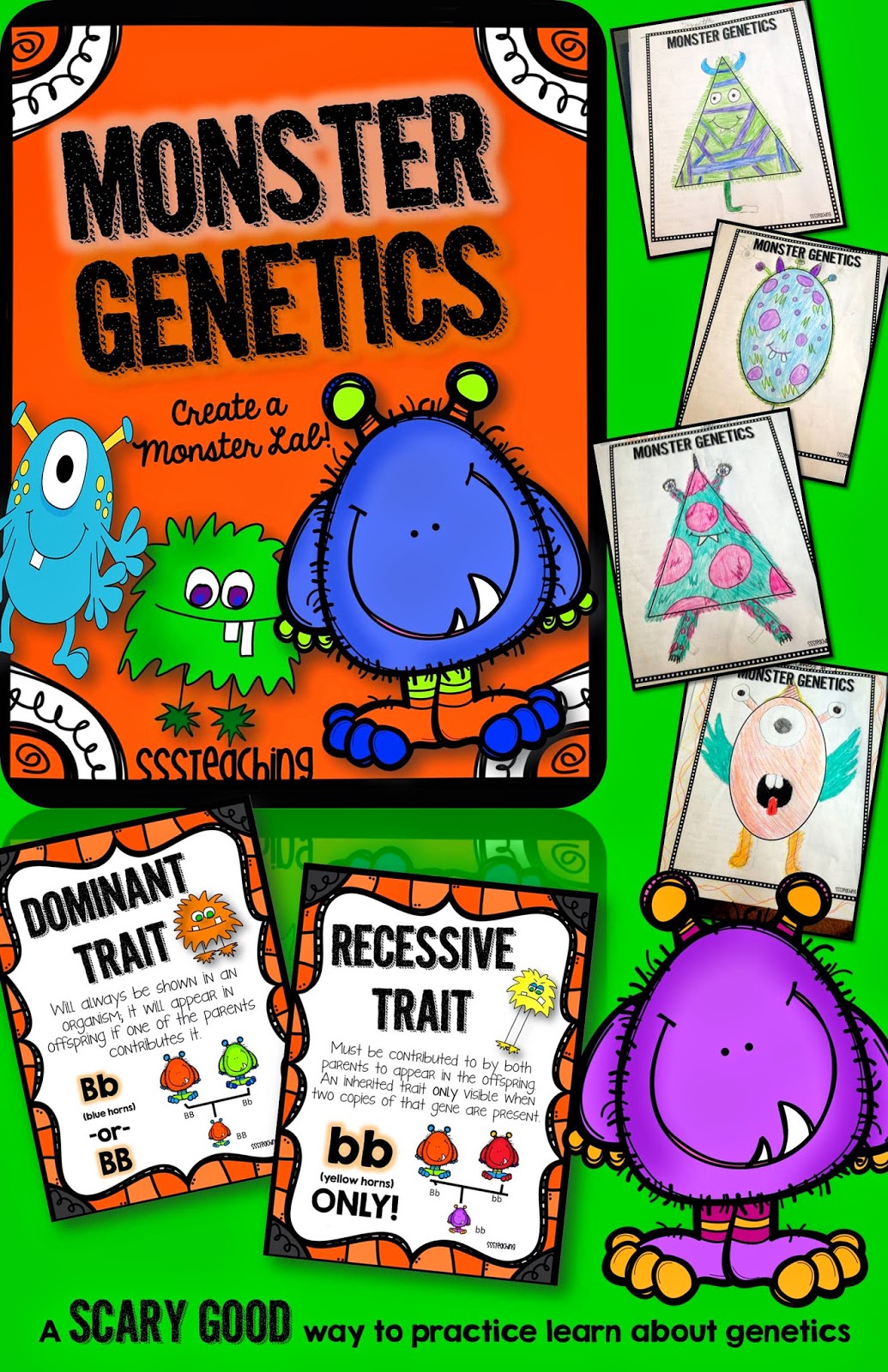 Monster Genetics Lesson: Traits, Heredity, and Fun...ALL IN ONE ...