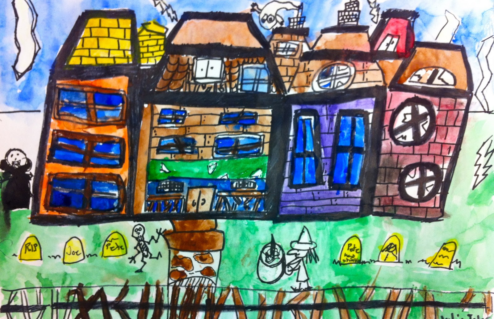 Expression of Imagination: "Haunted Houses" by Fourth Grade