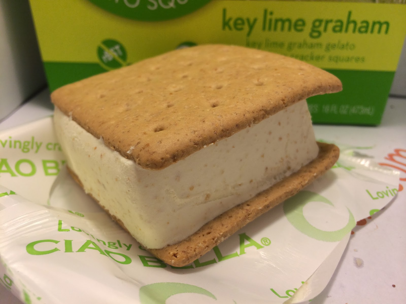 Crazy Food Dude: Review: Ciao Bella Key Lime Graham Gelato Squares