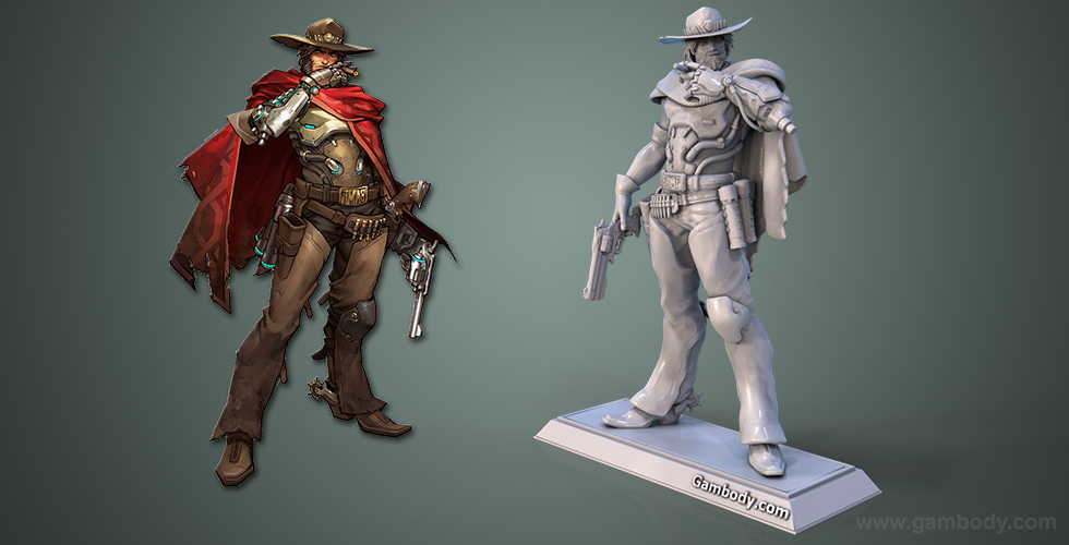 Overwatch - McCree 3D Model | Static Figurine | 3D Printing Designs