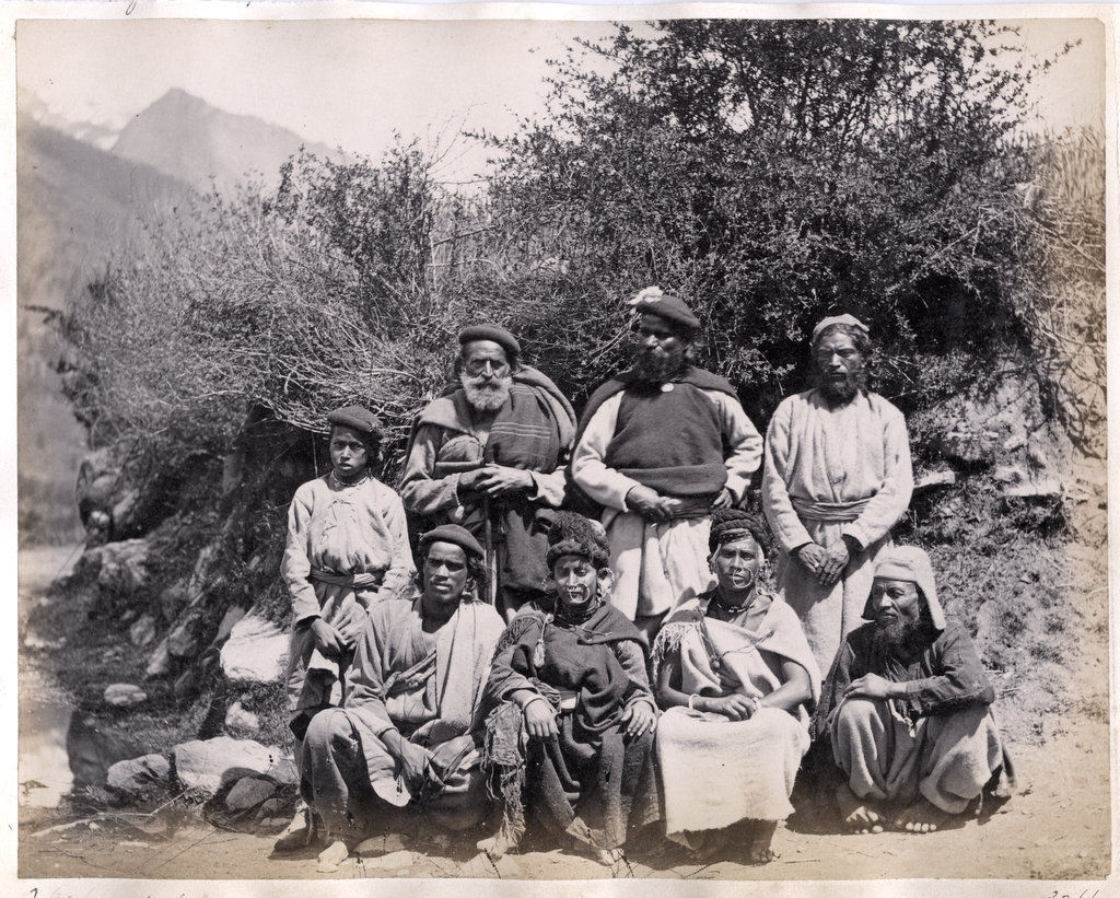 Group Photo of Native Indians, Kullu, Himachal Pradesh - c1870's - Old ...