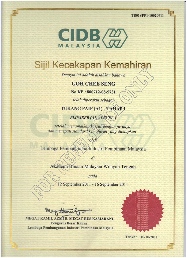 Kursus Kemahiran Percuma: LAMPIRAN /CONTOH SIJIL-SIJIL KECEKAPAN ...