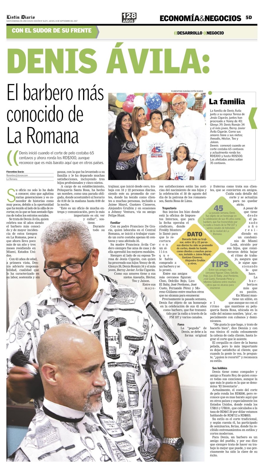 ATACANDODIGITAL.COM |: Denis Ávila: Un barbero de 45 años cuya labor ...