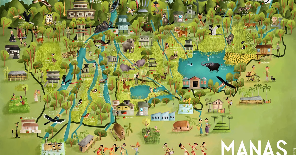 Green Humour: Manas National Park- an Illustrated Map