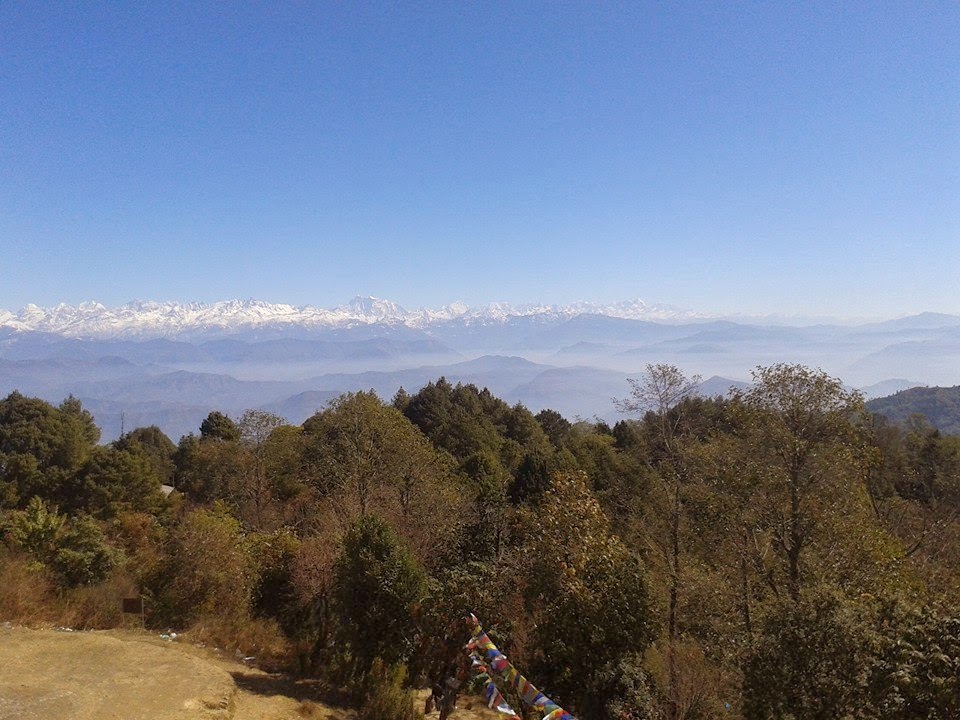 Splendid views of the himalayas from 360 Nagarkot view tower