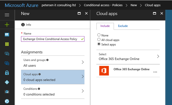 Intune - Conditional Access - Exchange Online and WP8