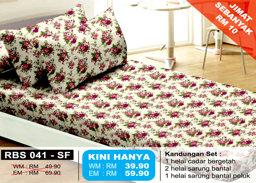 Cadar Asmida: SET CADAR SINGLE FITTED (4PCS)