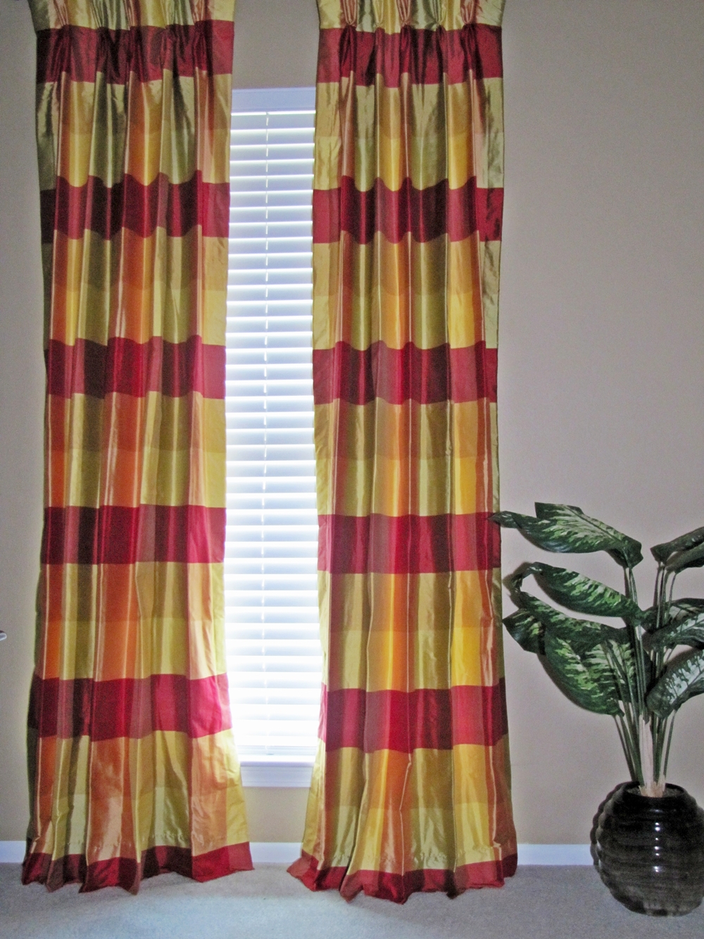 plaid curtains