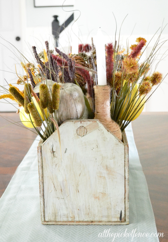 Vintage Tool Box Turned Frugal Fall Centerpiece