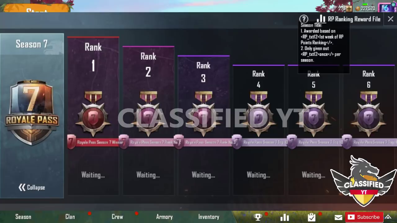 PUBG Mobile Season 7 Royal Pass Rewards leaked