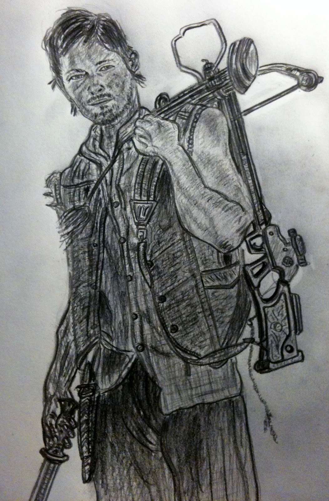 MMA Cartoon: Walking Dead Daryl Dixon (Norman Reedus) drawing