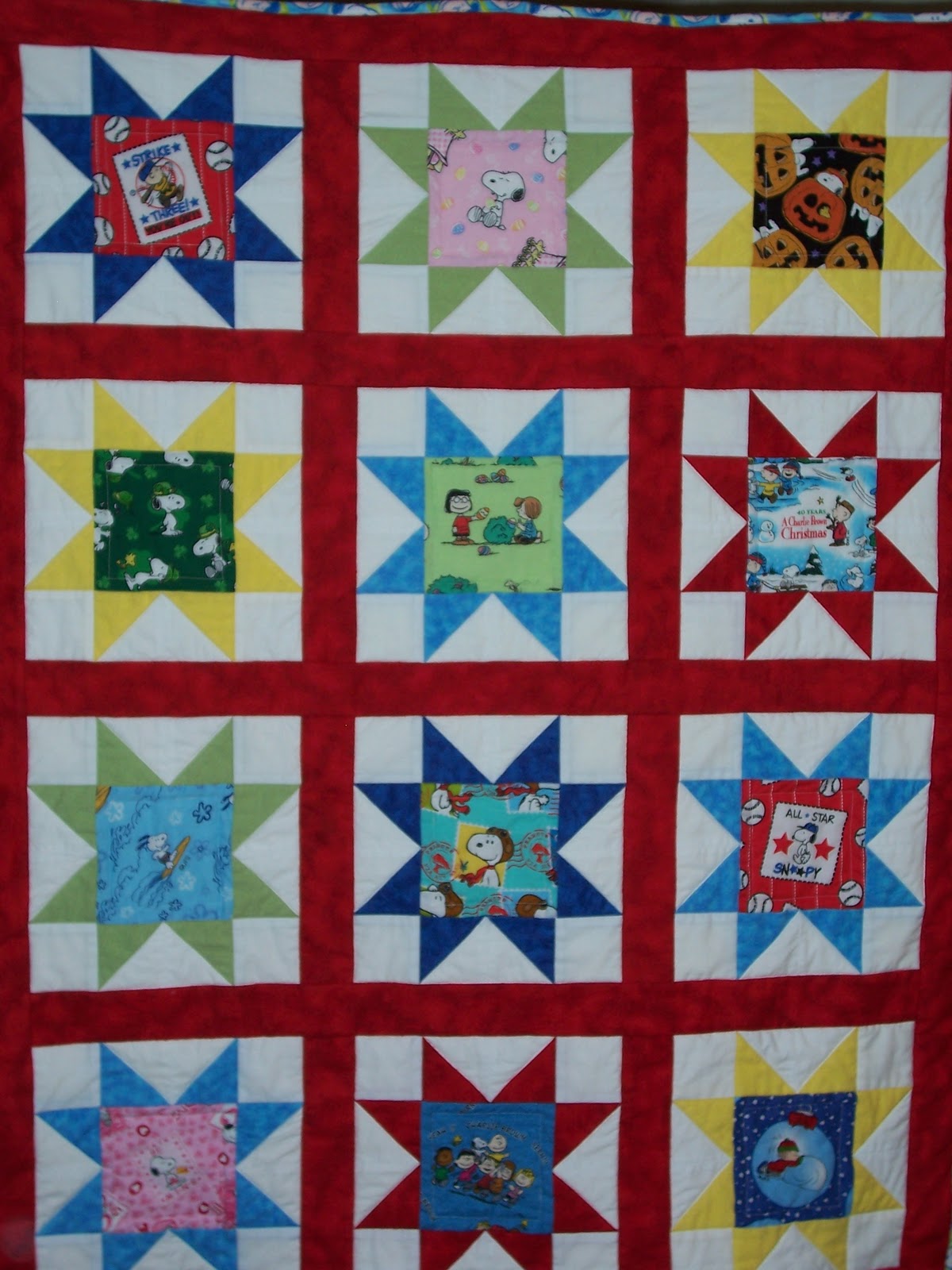 When Life Gives You Scraps, Make Quilts!: Snoopy Stars Baby Quilt