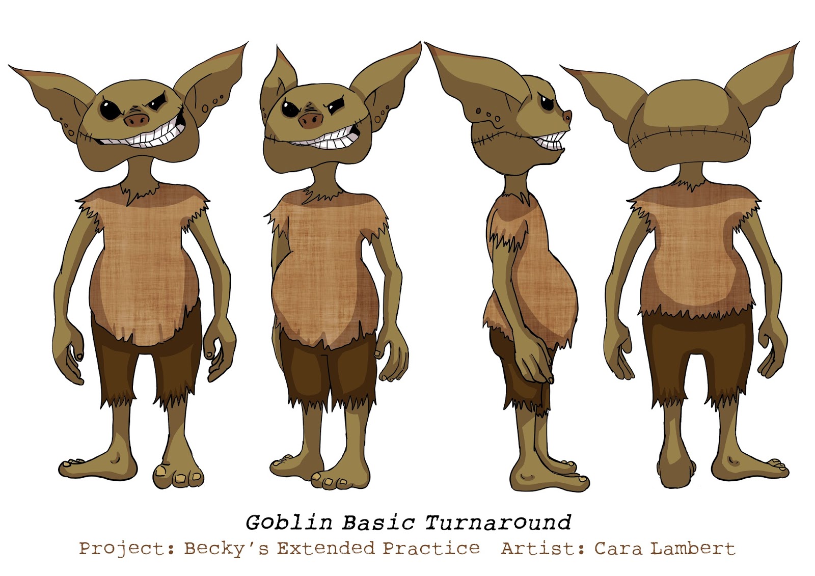 Cara's Animation Studio Practice: Extended Design: Final Goblin Design