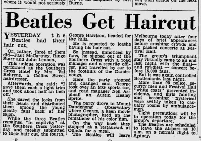 Rock & Roll Newspaper Press History: The Beatles - The Age (Australia ...